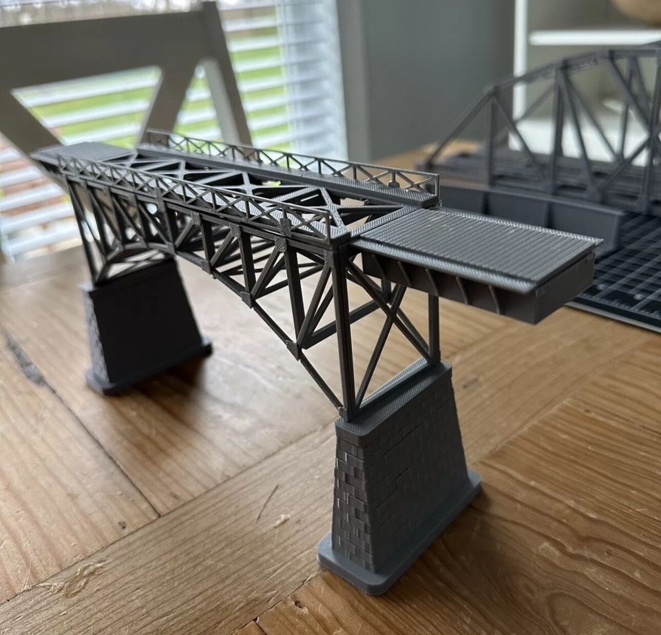 HO Scale Arch Truss Bridge 13 Inches With Support Piers “unassembled ...