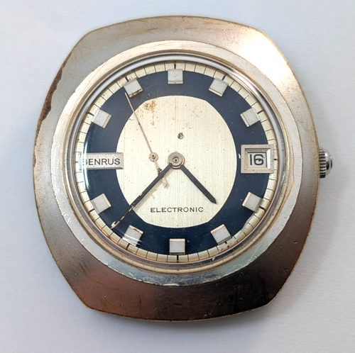 Vintage BENRUS Electronic Calendar Men's 38mm Quartz Watch Movement ...
