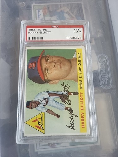 1955 Topps Baseball Card #137 Harry Elliott PSA NM 7 Cert# 90535673 | eBay