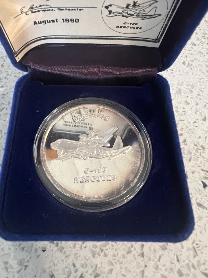 1990 Lockheed Martin C-130 HERCULES, 1 Troy Oz. .999 Silver Round W/COA ...