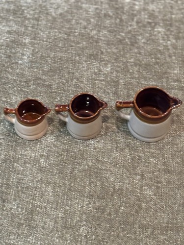 Handmade Vintage Early 1900s Stoneware Pottery Wheat Pattern Brown Set ...