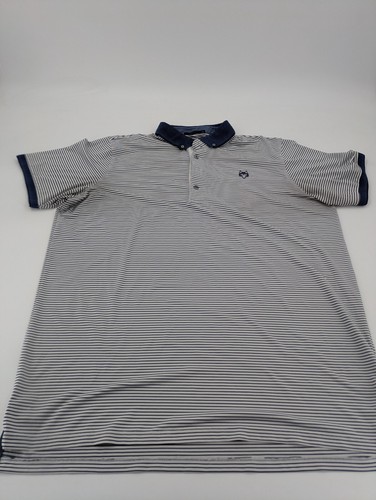 Greyson Shirt Mens XL Blue Striped Polo Golf Wolf Logo Classic ...