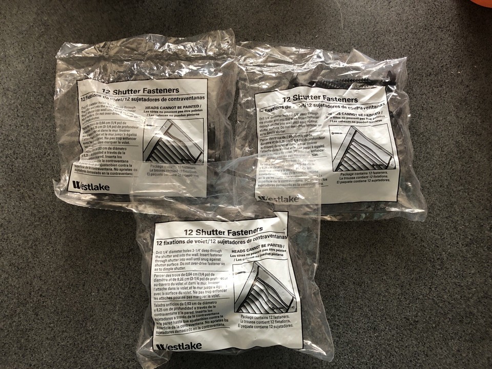 36 Vinyl Black Window Shutter Pegs Fasteners Locks 3” | eBay