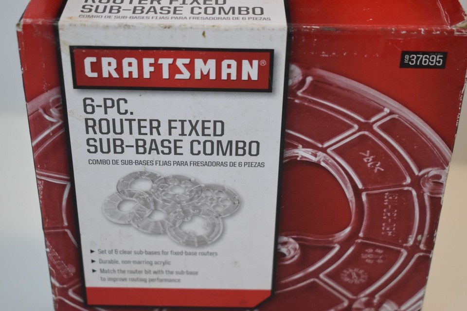 Craftsman Tools 6Pc. Router Fixed Sub-base Combo 37695 | eBay
