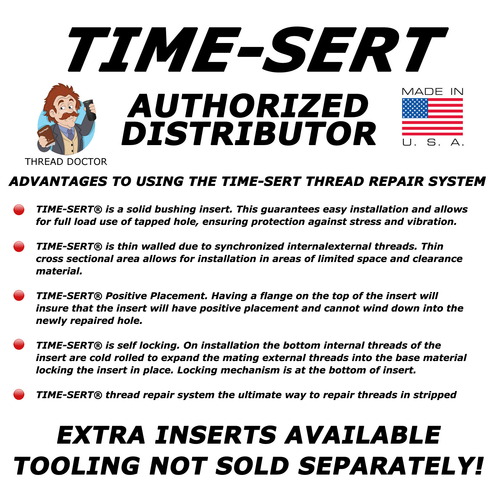 Time-Sert 5600 M14x1.25 Triple Oversized Spark Plug Repair Kit FREE ...