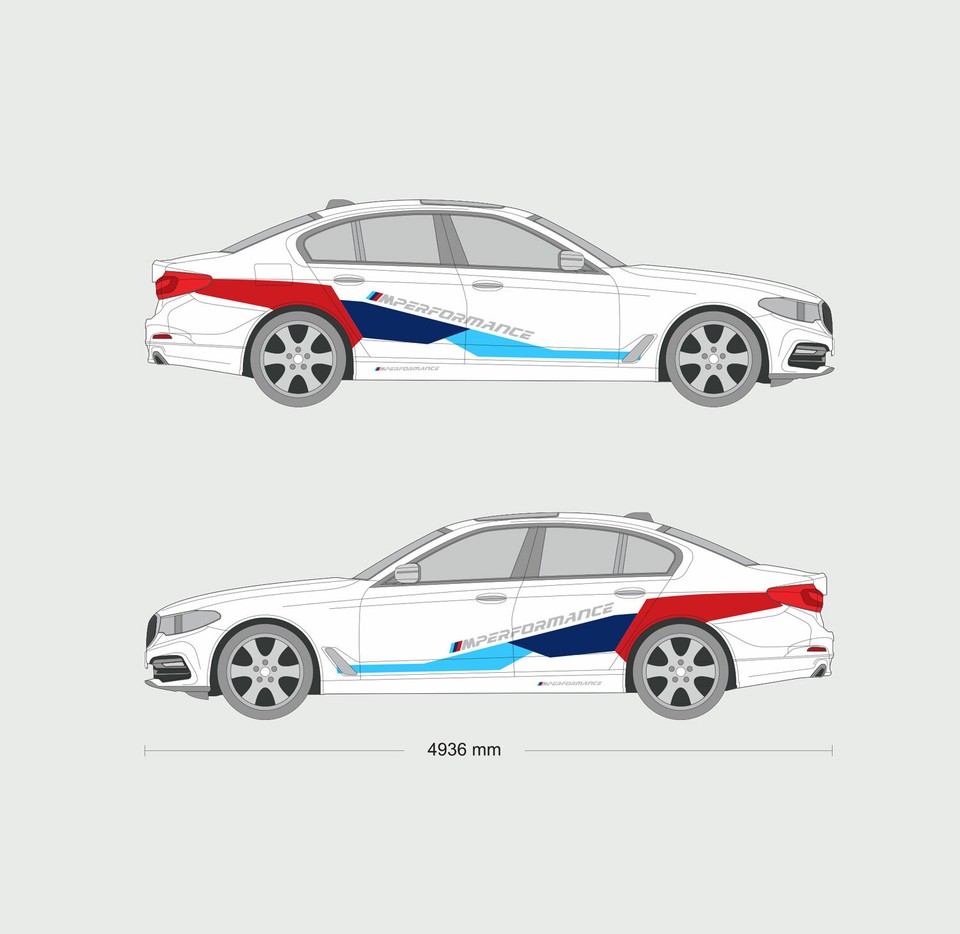 M Performance Motorsport Side Stripes decals Set for BMW M2 / M4 / M5 ...