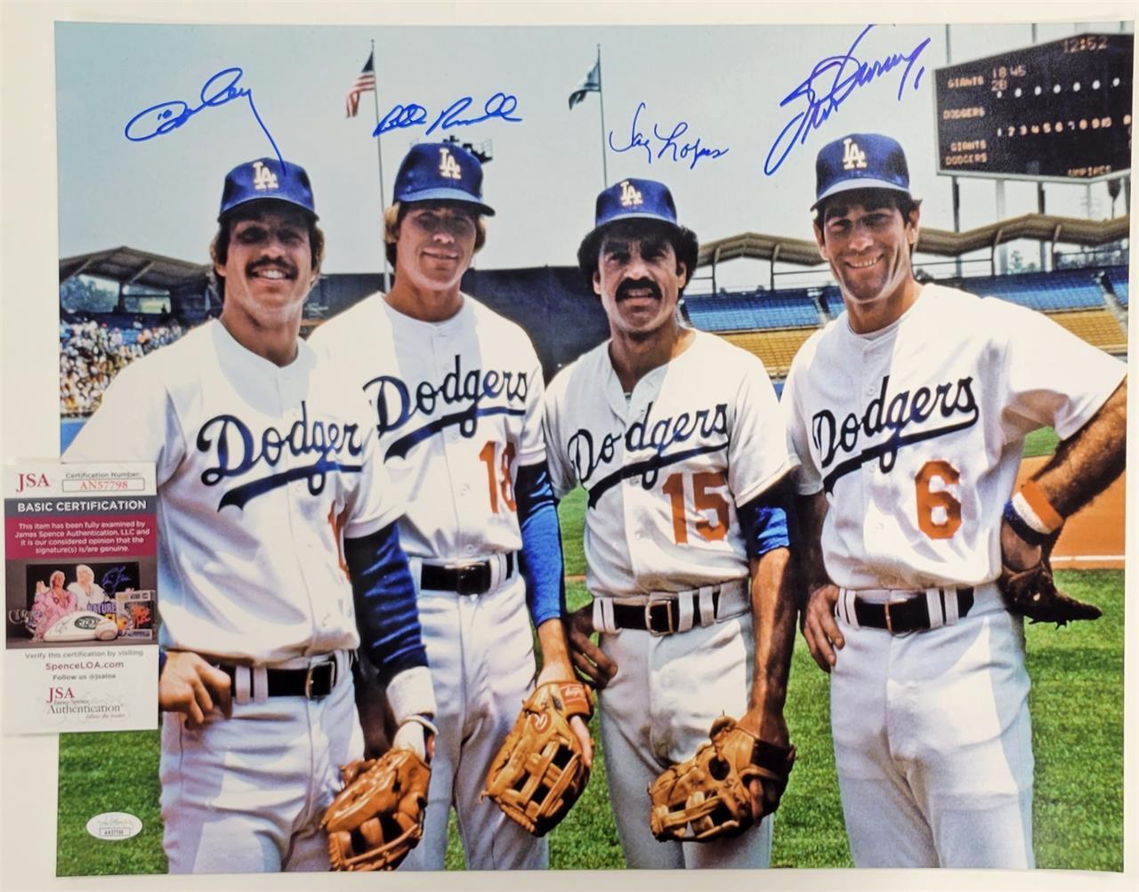 Dodgers Infield signed 16x20 Photo #1 Russell Garvey Cey Lopes ...