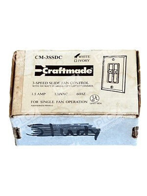 Craftmade 3-Speed Slide Fan Control 1.5A 120VAC 60Hz CM-3SSDC | eBay