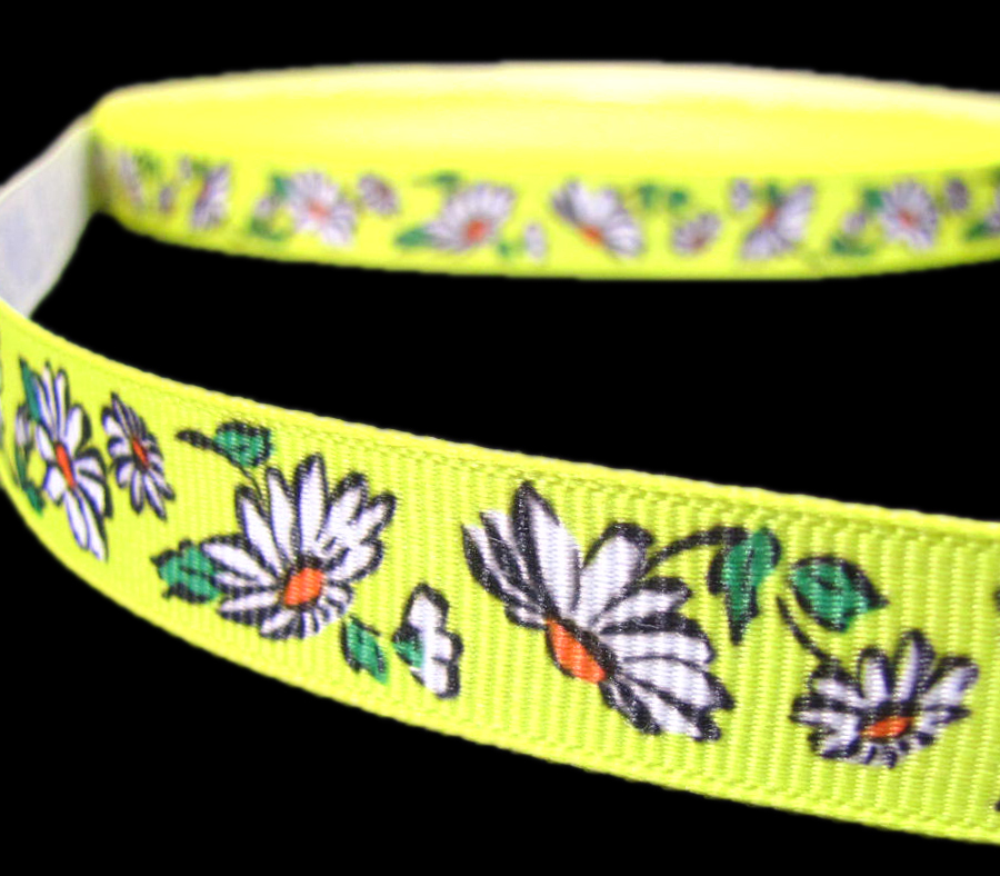5 Yards Daisy Flowers Daisies Cute Grosgrain Ribbon 5/8"W [ YOU CHOOSE ...