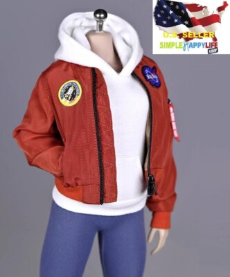 1/6 Female US Aviator Bomber Jacket RED for 12" figure hot toys phicen ...