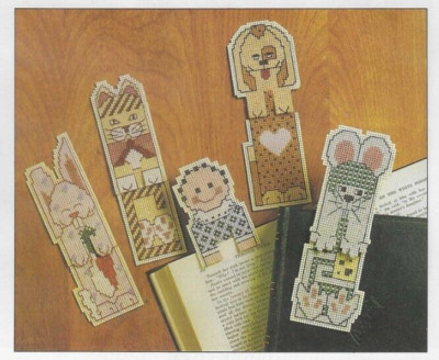 PERFORATED PAPER BOOKMARKS--Rabbits--Cat--Dog--Doll--Counted Cross ...