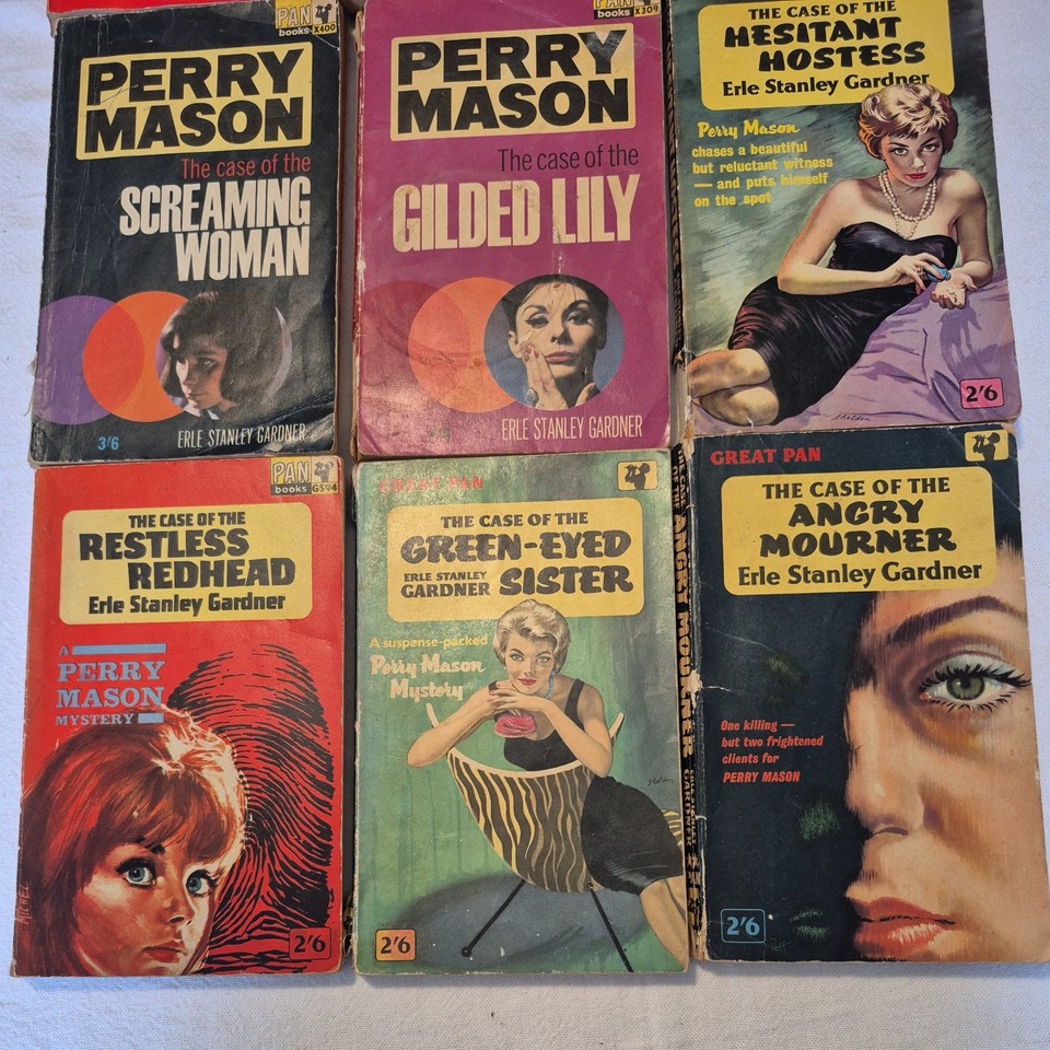 Vintage PERRY MASON 9 Book Lot Erle Stanley Gardner PAN Mystery GGA ...