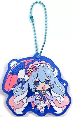 Keychain Snow Miku 2023 (B) Rubber Mascot "Gashapon Lottery Hatsune ...