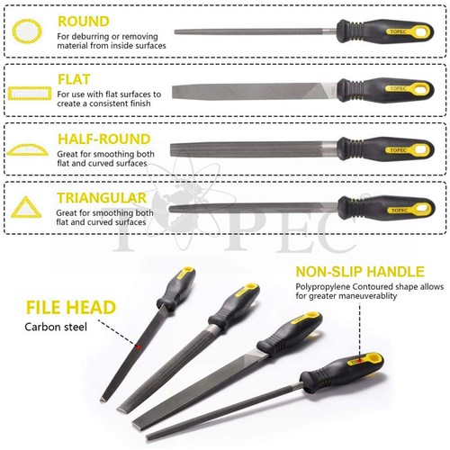 26Pcs File Set, Round and Flat File Kits are Made of High Carbon-Steel ...