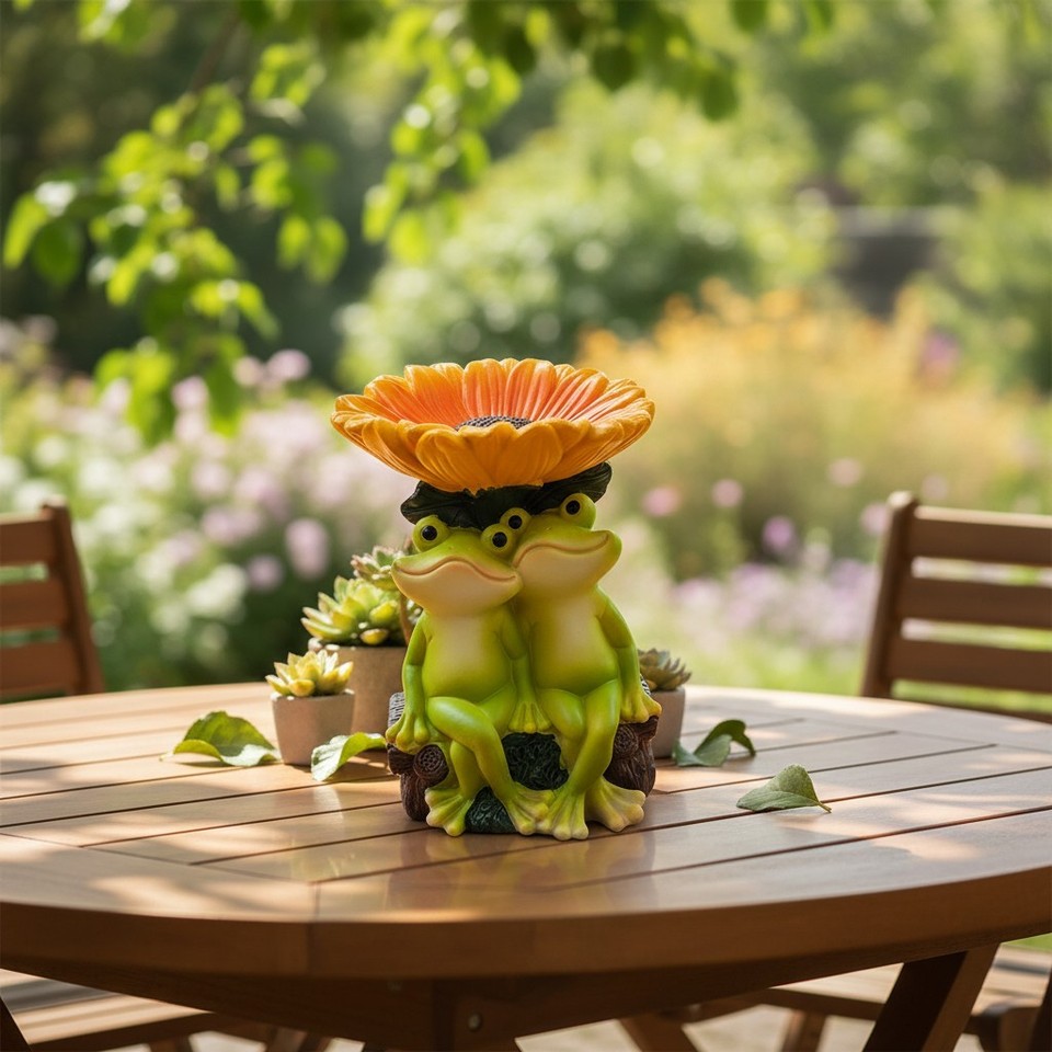 Frog Figurine Garden Decor Fairy Garden Decor Frog Statue Bird Feeder ...