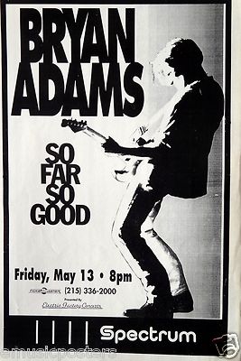 BRYAN ADAMS "SO FAR SO GOOD TOUR" PHILADELPHIA 1994 CONCERT POSTER ...