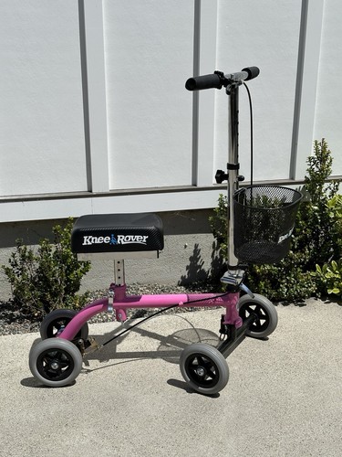 Knee Rover Steerable Knee Scooter Walker With Break & Basket - Pink ...