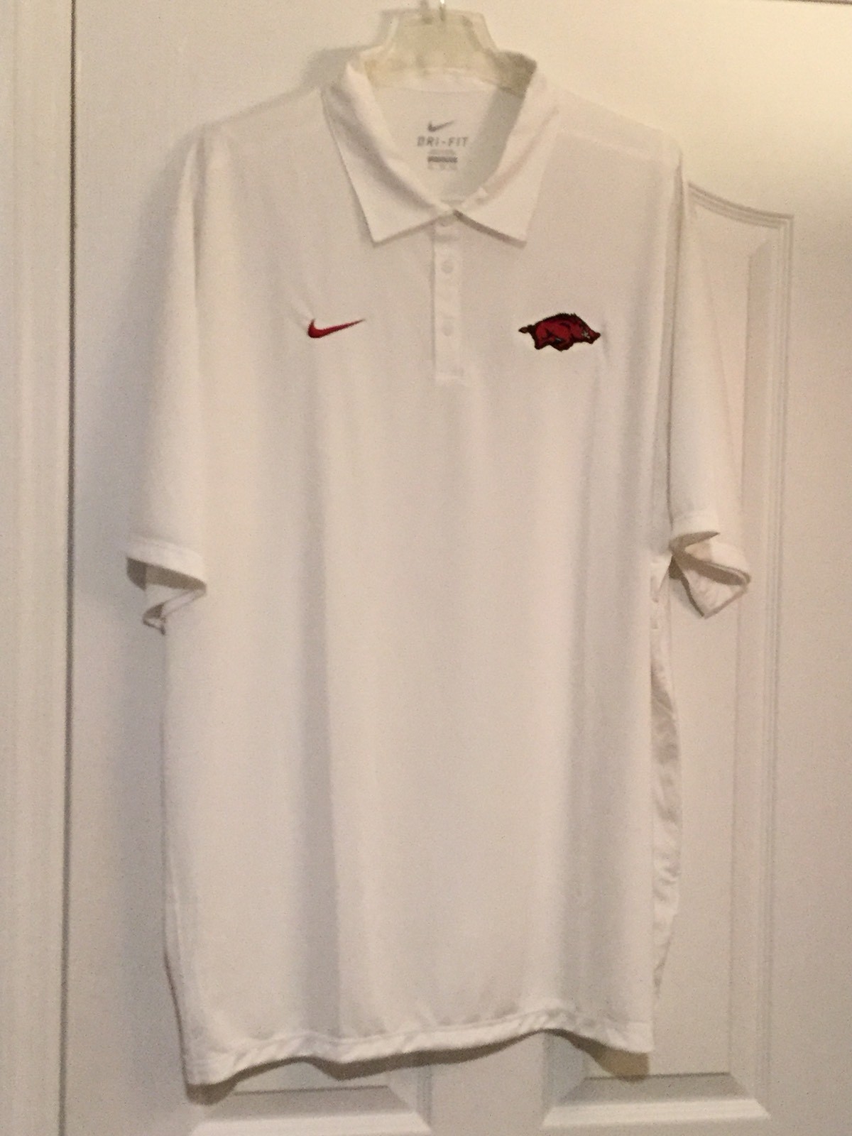 ARKANSAS RAZORBACKS NIKE Dri-Fit White Polo Shirt. Size 2XL. NEW. | eBay