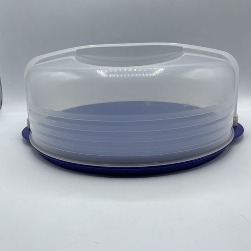 Tupperware Round Pie Taker Carrier Pie Holder- Blue - Locking Lid 3062C ...