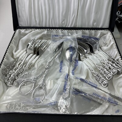 Solingen Germany flatware set 17 pcs floral patter | eBay