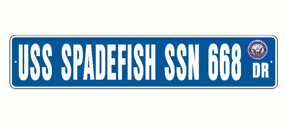 USS SPADEFISH SSN 668 Street Sign 6 x 30 Military USN BW | eBay
