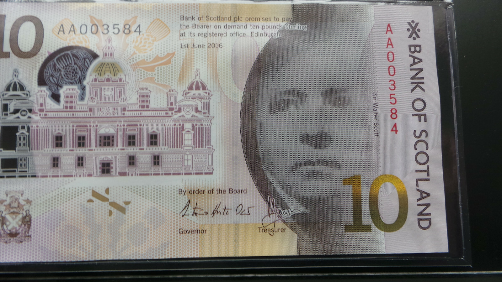 £10 NOTE UK TEN POUNDS AA00 POLYMER NOTE IN FOLDER LIMITED EDITION OF ...