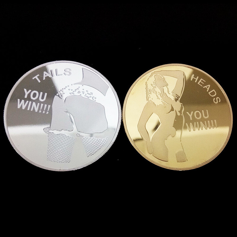 Heads I get Tails Challenge Coin Sexy Lady Stripper Pin Up Good Luck ...