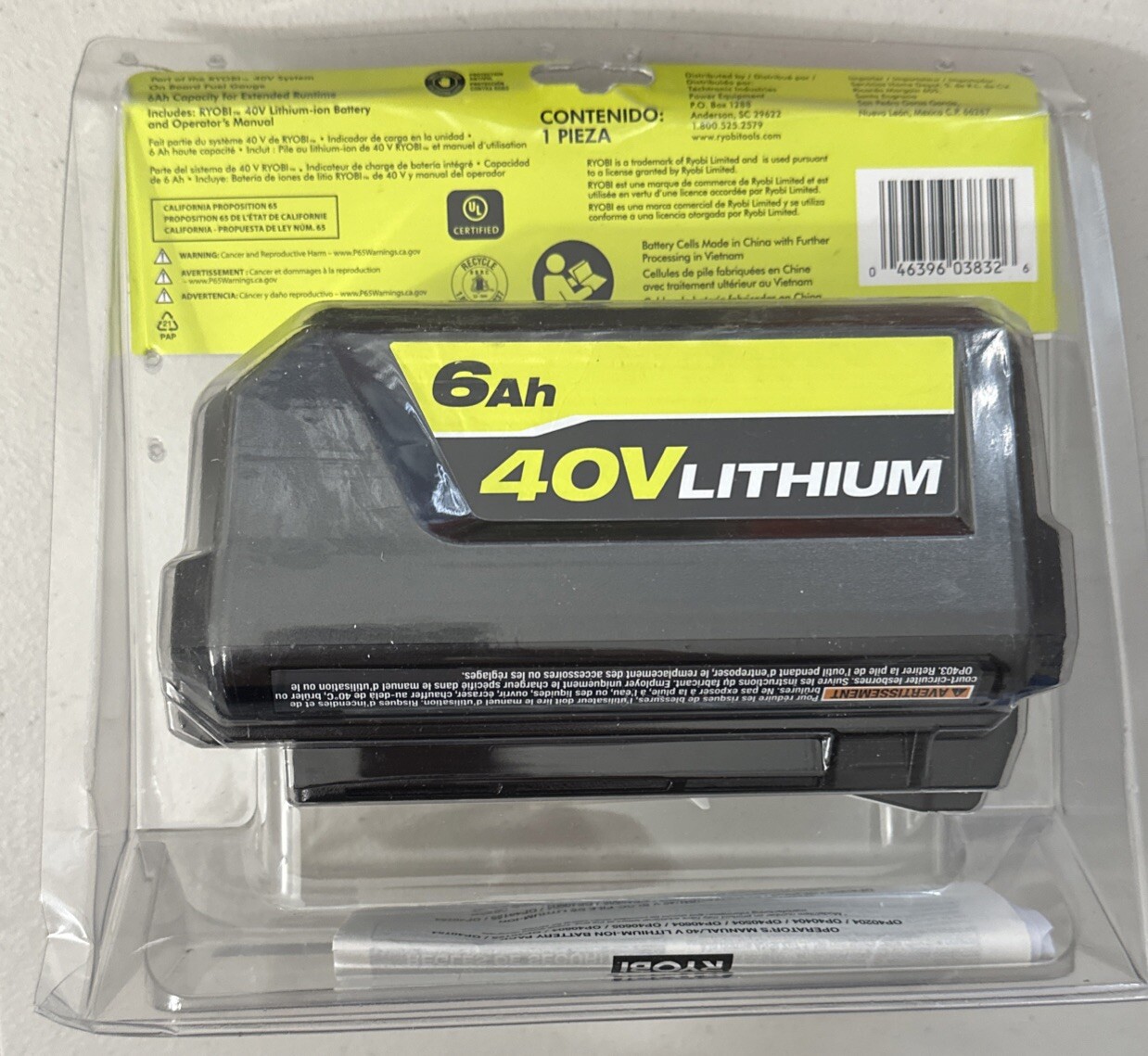 Genuine RYOBI 40V Lithium-Ion 6.0 6AH High Capacity Battery OP4060A1