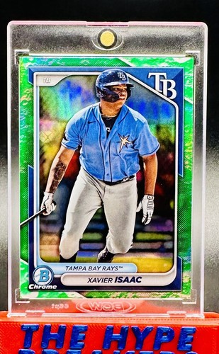 Xavier Isaac Lunar Glow Refractor 2024 Bowman BCP-133 Tampa Bay Rays SP ...