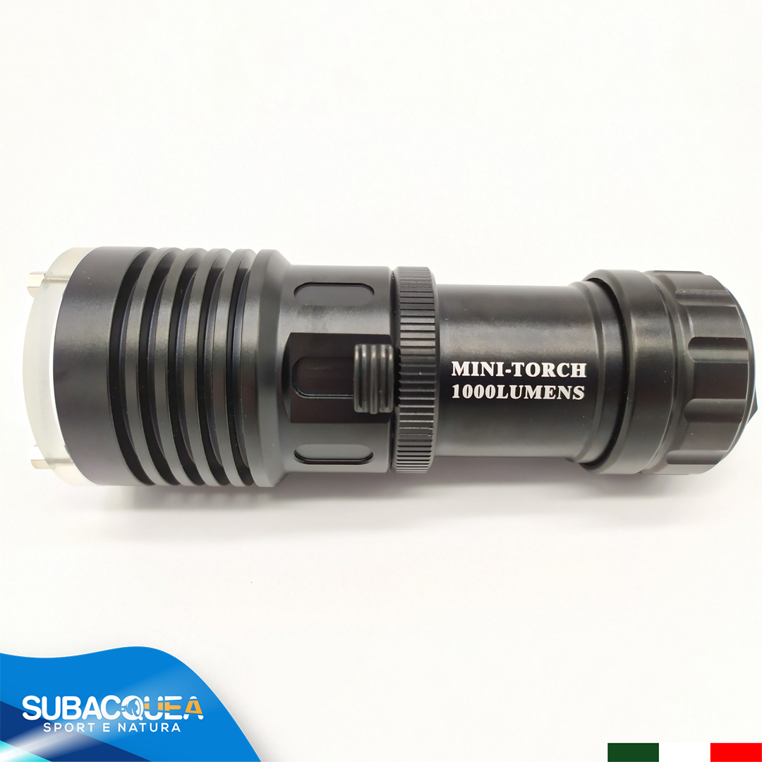 TORCIA SUBACQUEA RICARICABILE A LED PER SUB 1000 LUMEN 5 ORE AUTONOMIA ...