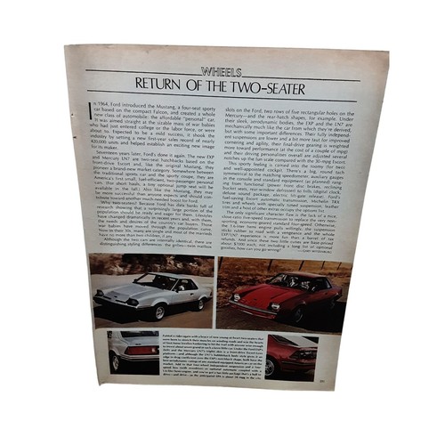 1981 Ford EXP Mercury LN7 Return Of Two Seater Print Ad Vintage | eBay