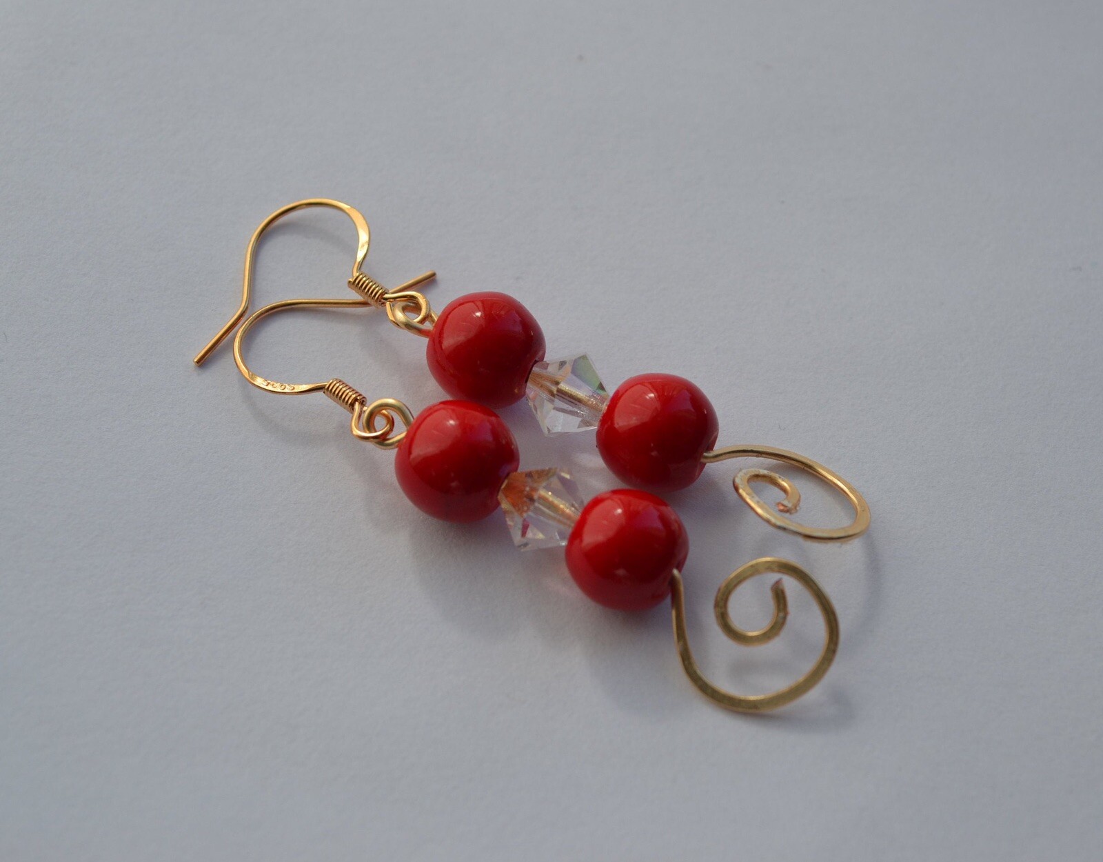 Handmade Red Magnesite Stone Gold Plated Sterling Silver Hammered ...