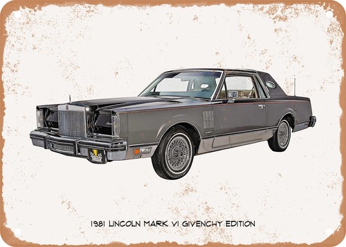 Classic Car Art - 1981 Lincoln Mark VI Oil Painting - Rusty Look Metal ...