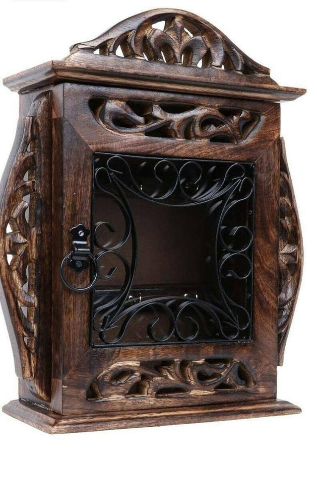 Vintage Key Box/Wooden key cabinet, Wooden Key Holder-key house/Key ...