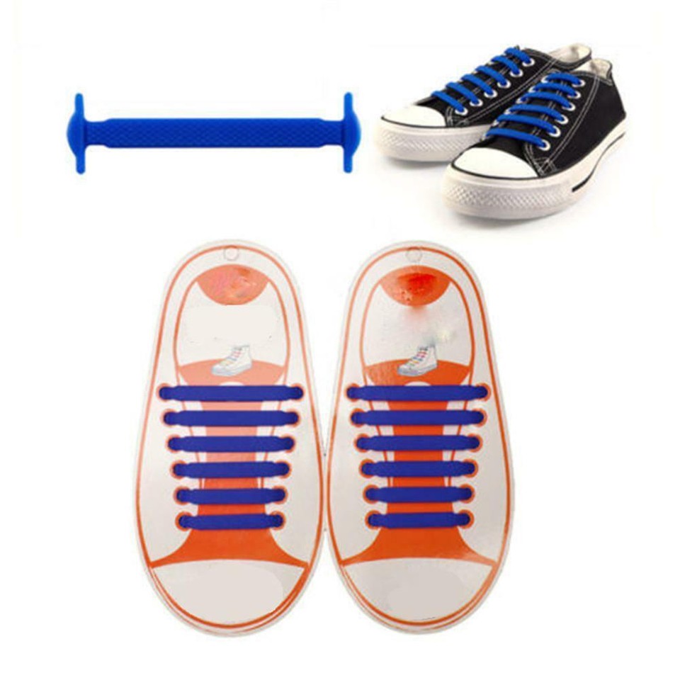Elastic No Tie Shoe Laces Silicone Rubber shoelaces for trainers ...