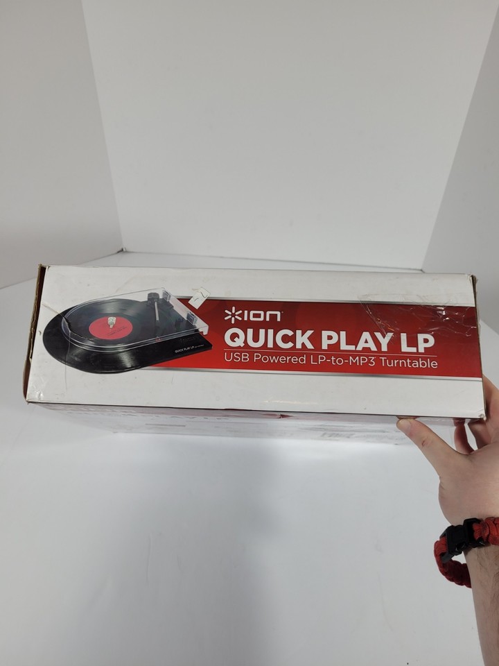 ION QUICK PLAY LP USB Powered LP-to-MP3 Turntable Records New Open Box ...