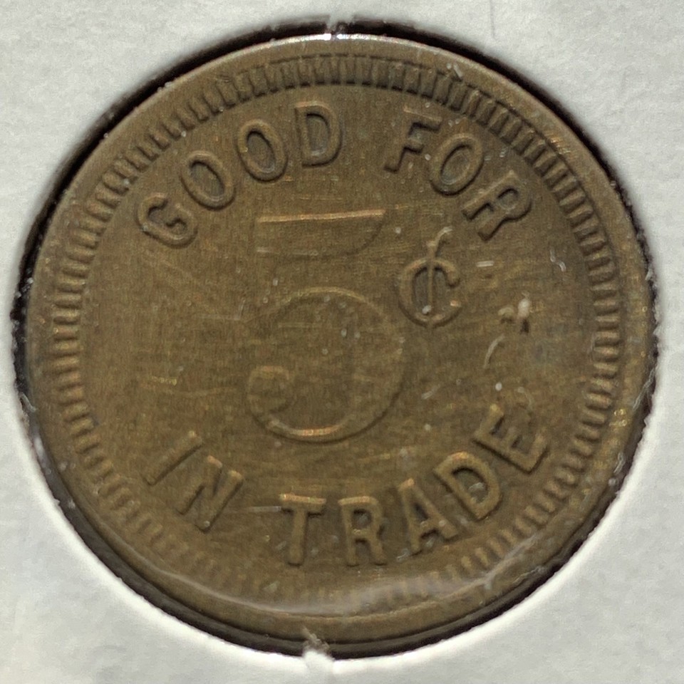 Colorado, Victor Baltimore Billiard Hall Good For 5¢ Trade Brass Token ...
