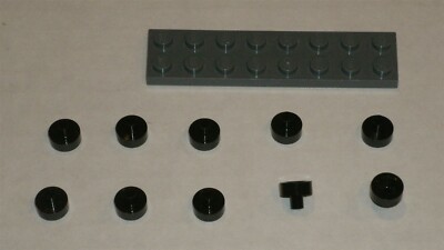 LEGO NEW 1x1 Black Tile with Shaft (10x) 6167933 6186675 Brick 20482 ...