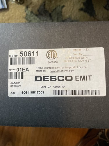 Desco Emit 50611 Portable Ionized Air Blower With Cassette New | eBay