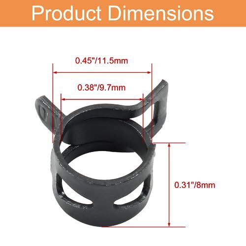 20 Pcs 3/8 Inch ID Spring Band Type Clamps Fuel Hose Clamps 10mm 20pcs ...