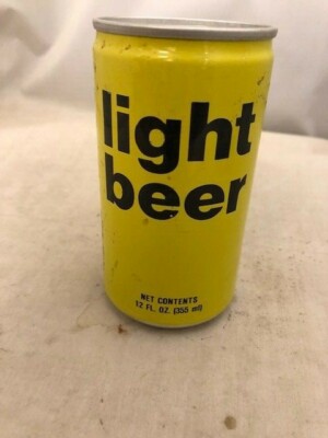 Light Beer empty 12 oz beer can, yellow can with black letters ...