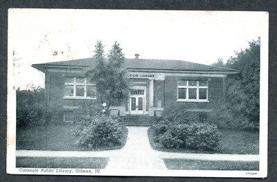 Gilman Illinois Vintge Postcard, Carnegie Public Library | eBay
