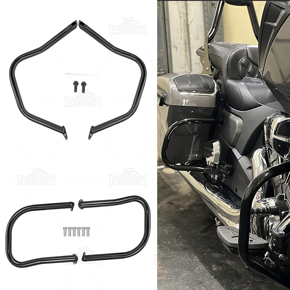 Highway Engine Guard+Rear Saddlebag Crash Bars For Indian Challenger ...