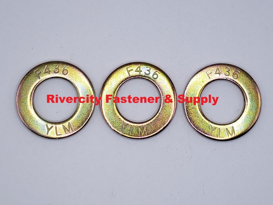 1-1/8 SAE F436 Grade 8 Flat Washers 1-1/4 ID x 2-3/16 OD Steel Washer 1 ...