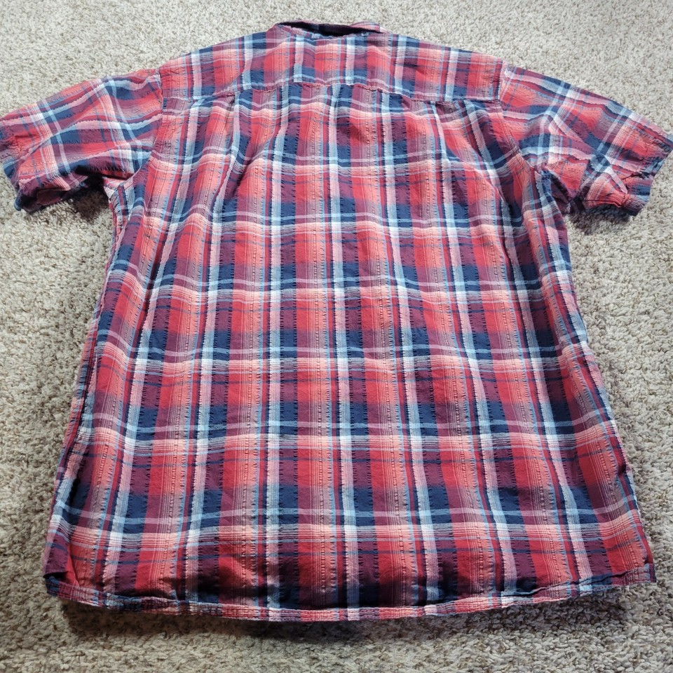 Lot RedHead Shirt Mens Large Button Up Short Sleeve Plaid Camp Hike Textured | eBay