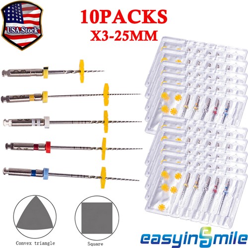 10Pks Dental Endodontic Engine Files X3 NITI Rotary Root Canal Files ...