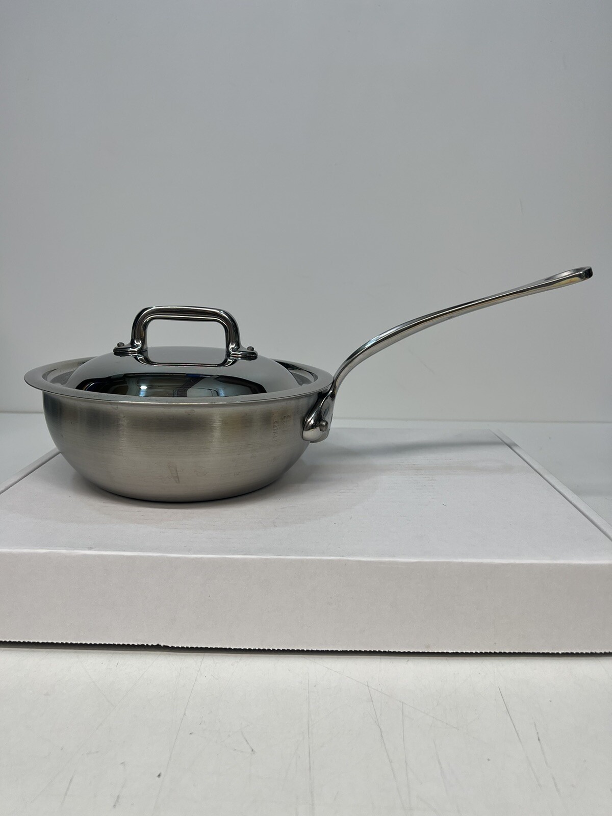 Mauviel 1830 Cookware France Stainless Wok Curved Saute Pan W/ Lid 2 ...