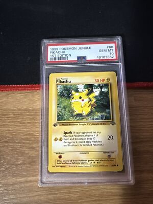 1999 Pokemon Jungle #60 - Pikachu - Gem Mint - 1st Edition - PSA 10! | eBay