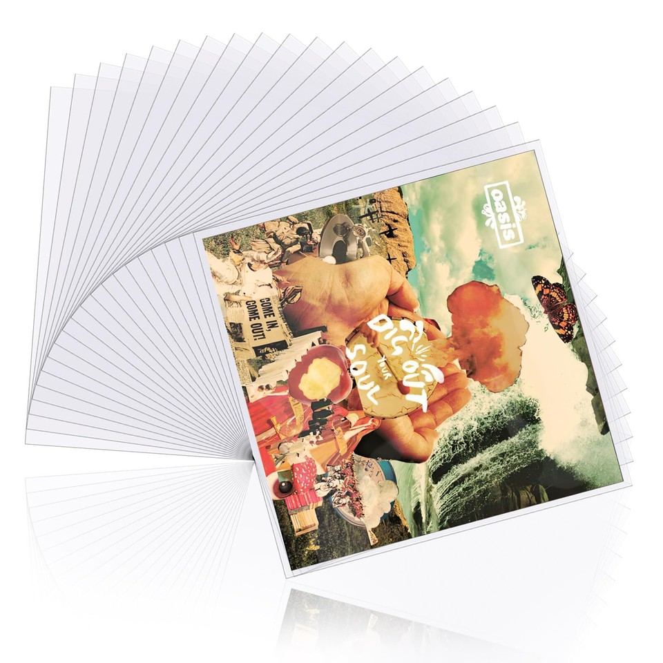 50 Pack Clear Plastic Vinyl Record Sleeves 12.75x12.75 Inch 3.2mil ...