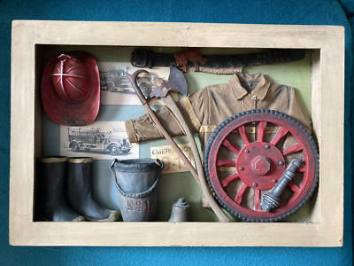 Nostalgic Firefighter Fireman Shadowbox Wall Art Handcrafted Keypoint ...